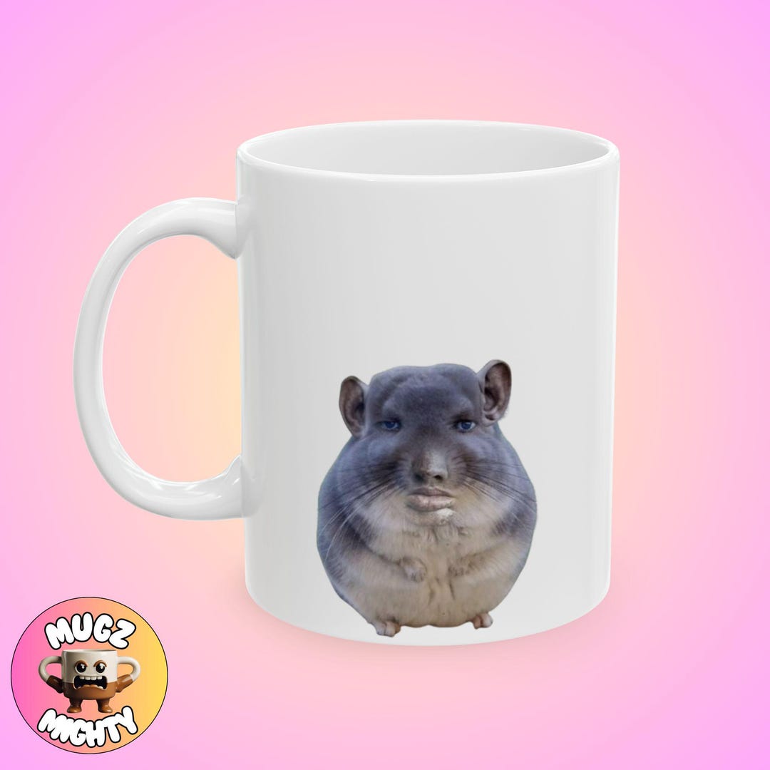 Chinchilla Human Face Meme Mug, Funny, Silly Modern Gift, Self Aware ...