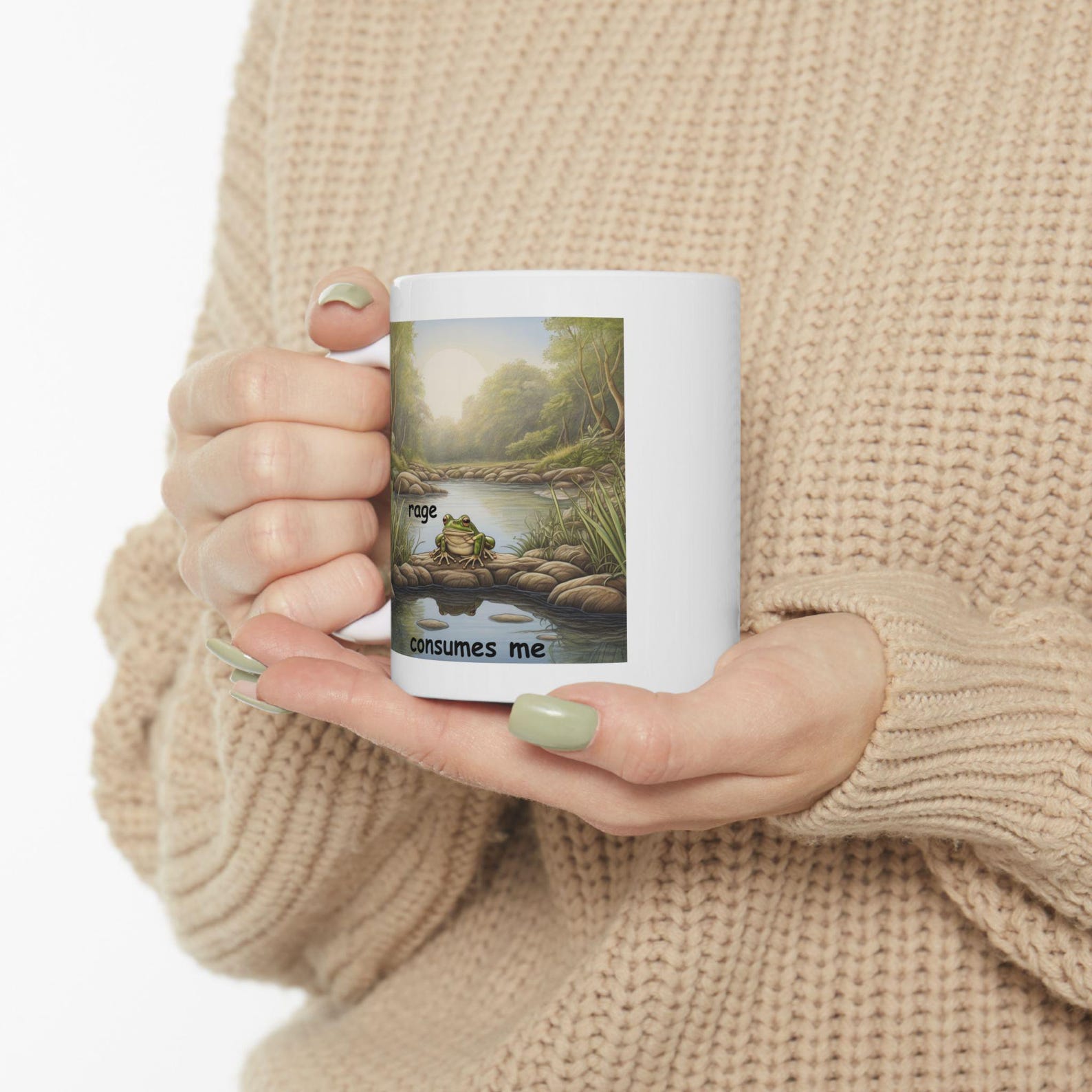 Rage Consumes Me Frog Meme Coffee Mug Dark Humor Funny Tea Gift Custom ...