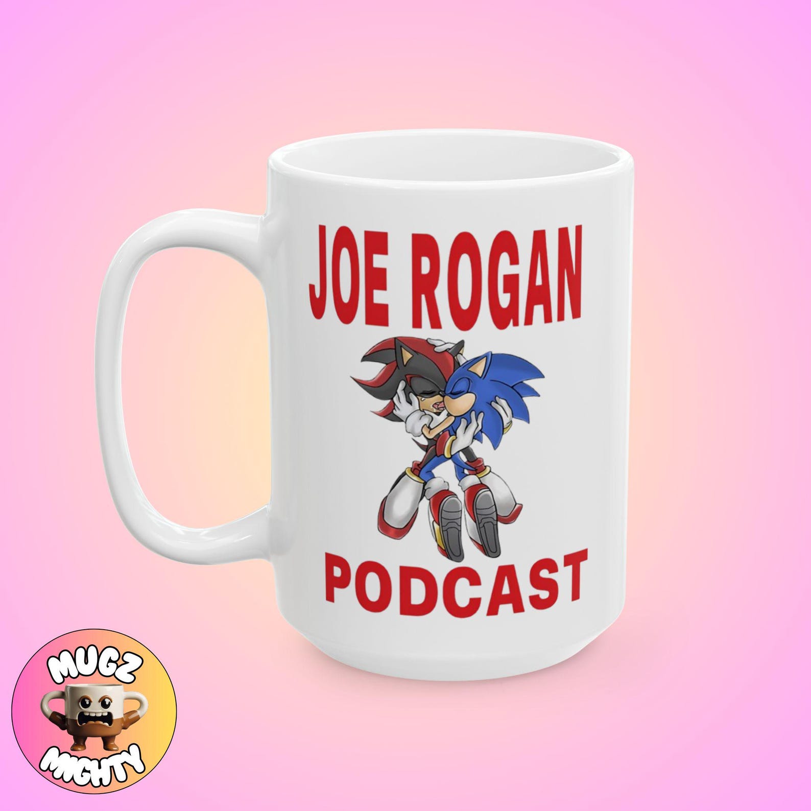 Joe Rogan Podcast Sonic Meme Mug, Funny, Silly Modern Gift, Self Aware ...