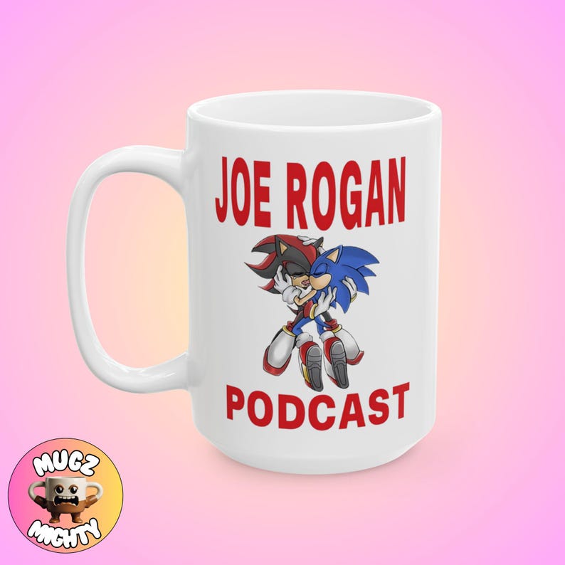 Joe Rogan Podcast Sonic Meme Mug, Funny, Silly Modern Gift, Self Aware ...