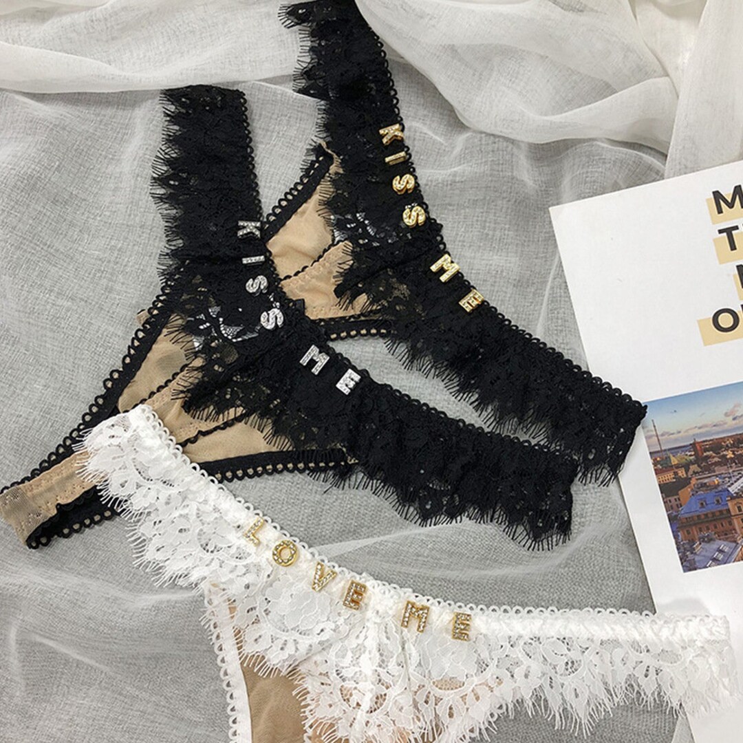 Personalized Letter Thong Custom Chain Thong, Panties With Name ...