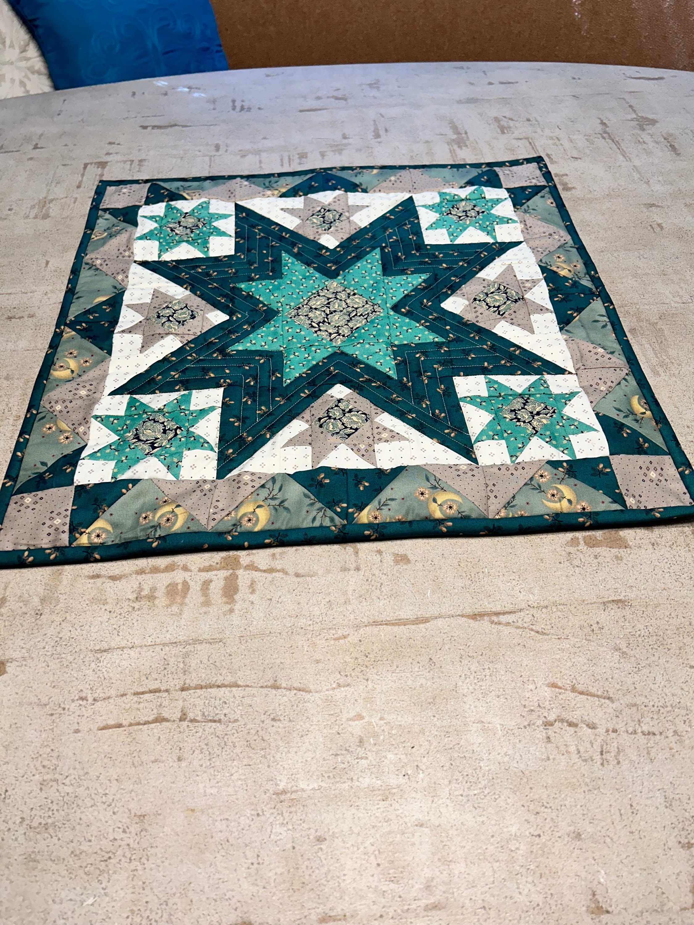 Hand-crafted, Star Pattern, Quilted Table Topper, Wall Hanging ...