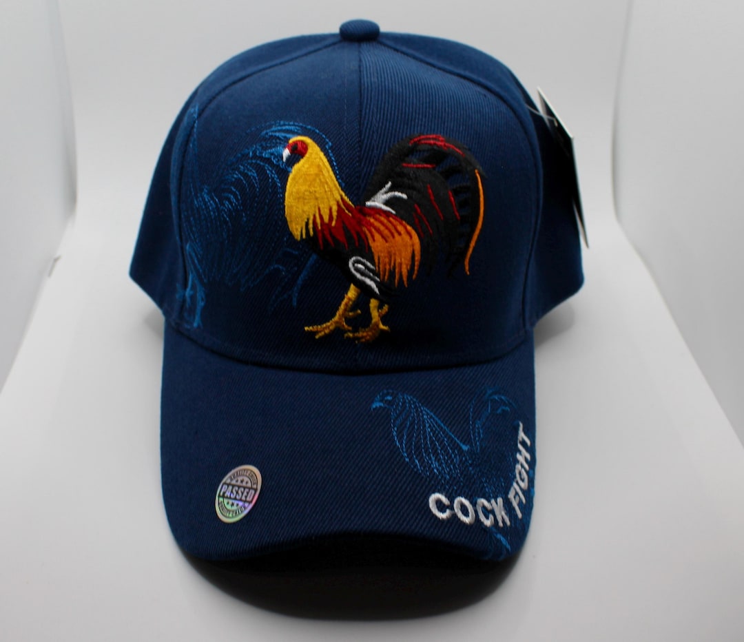 Rooster Blue Hat. Rooster Rumble Embroidered Rooster Cap. Cock Fight ...