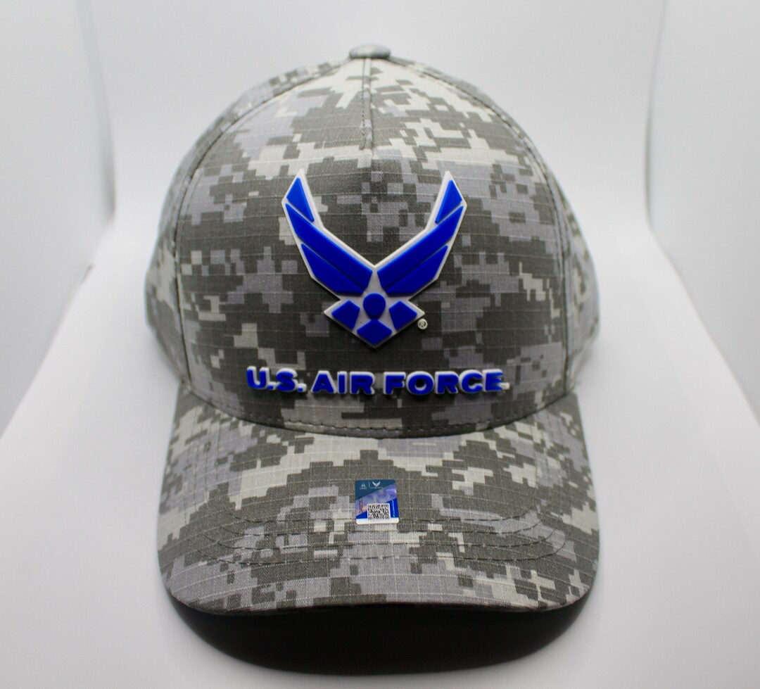 U.S Air Force Camo Hat. Air Force Blue Logo Camo Gray Cap. USAF Hat ...