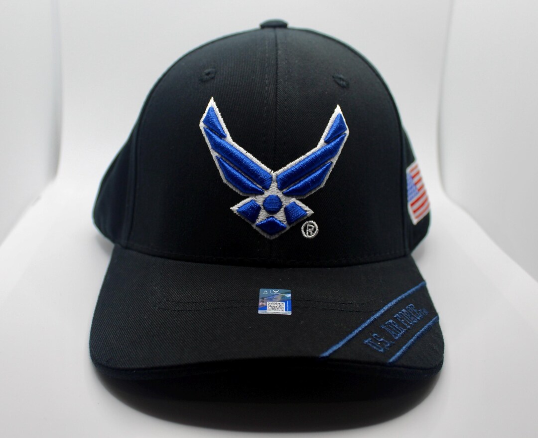 U.S Air Force Hat. Air Force Logo Cap. USAF Logo Black Hat. Officially ...