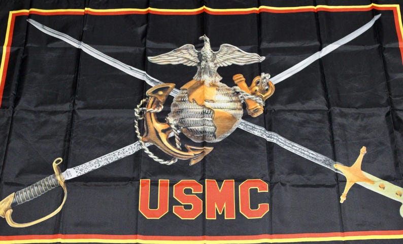 Marine Corps 3x5 Flag. USMC Eagle Globe Anchor Banner. Officially USMC ...