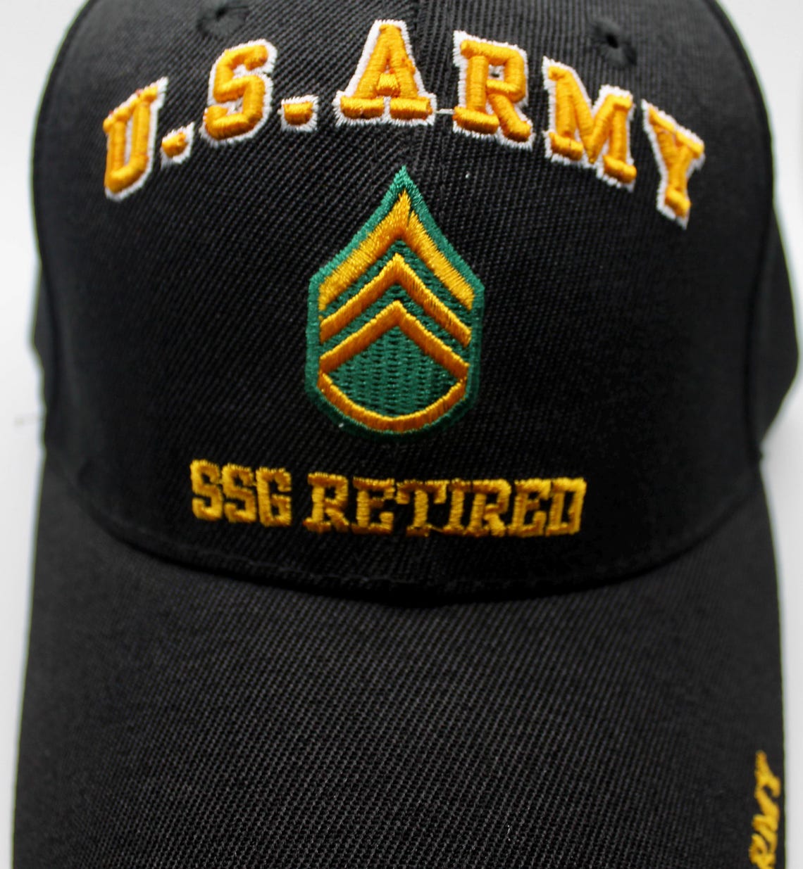 U.S Army SSG Retired Black Hat. Army Veteran Hat. Officially Licensed ...