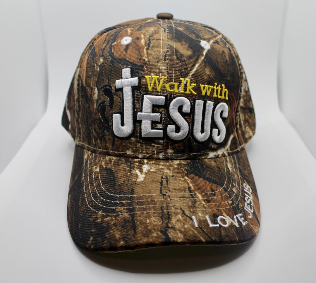 Walk With Jesus Hat. Jesus Christ Baseball Cap. Christian Camo Hat ...