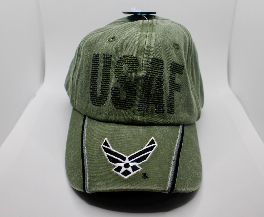 USAF Washed Green Hat. U.S Air Force Cap. Air Force Baseball Hat. USAF ...