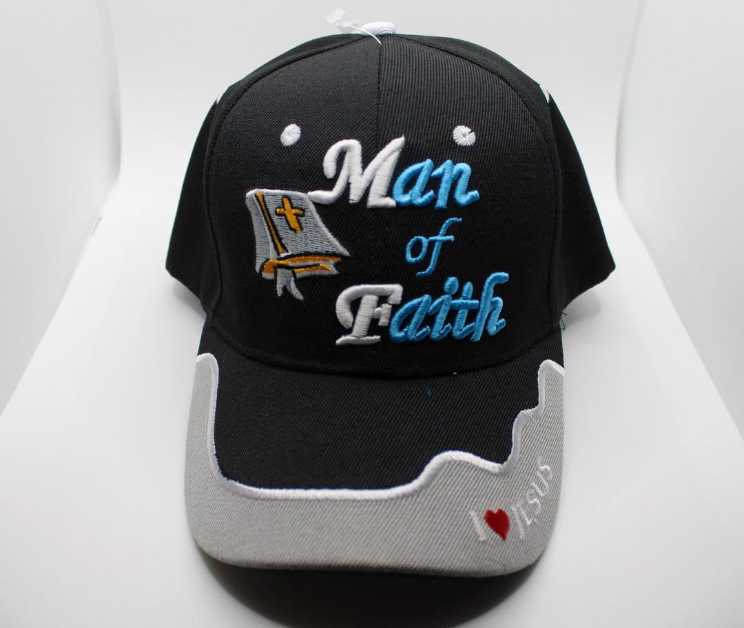 Man of Faith Hat. Jesus Baseball Cap. Christian Black Hat. Trucker Hat ...