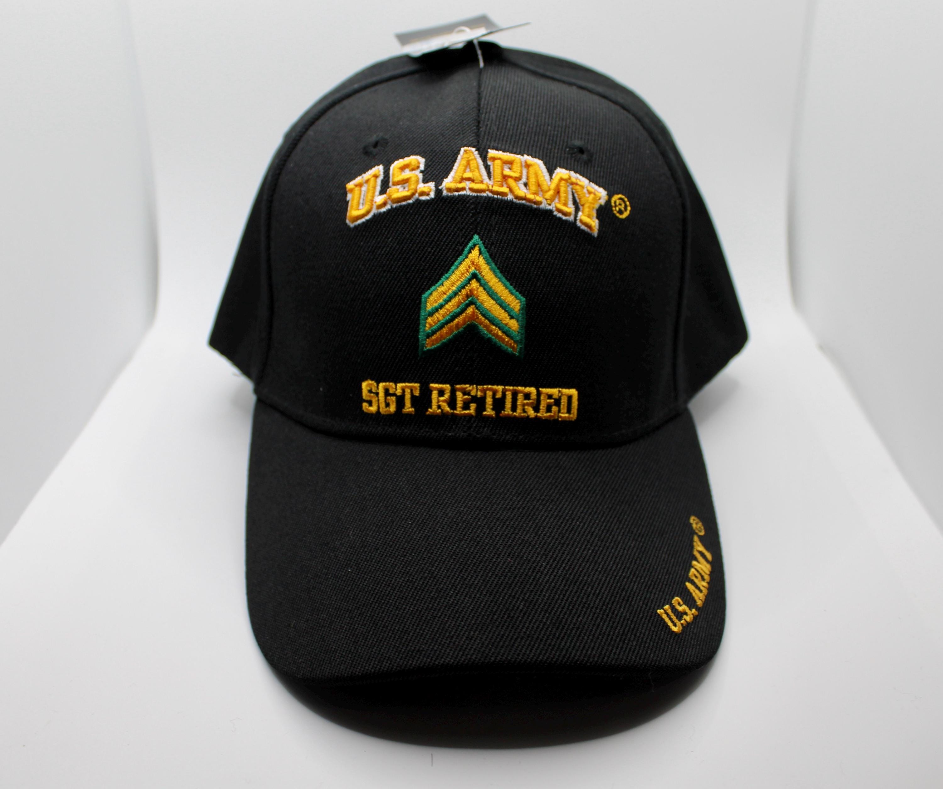 U.S Army SGT Retired Black Hat. Army Veteran Hat. Officially Licensed ...
