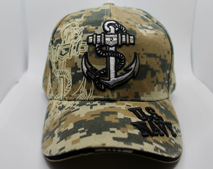 U.S Navy Anchor Hat. U.S. Navy Camo Cap. Anchor US Navy Baseball Hat ...