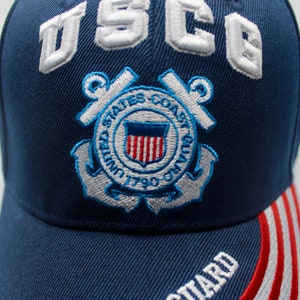 United States Coast Guard Blue Hat. USCG American Flag Cap. US Military ...