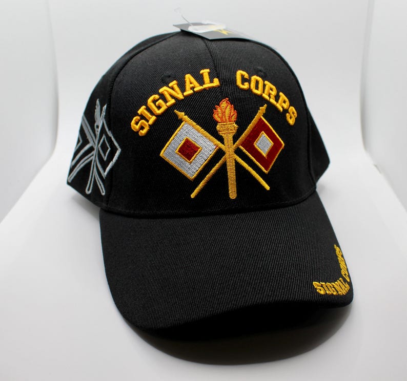 U.S Army Signal Corps Hat. US Army Cap With Torch and Flags. Army ...