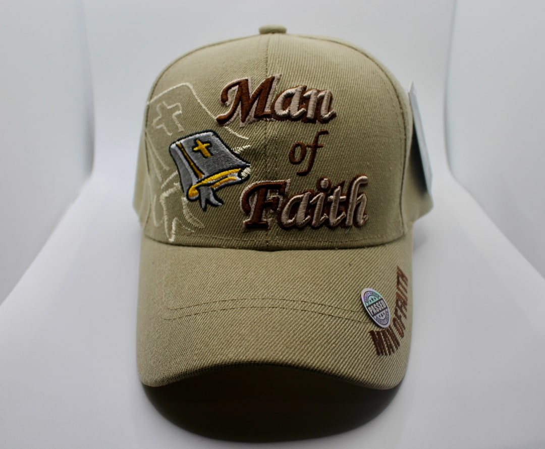 Man of Faith Hat. Jesus Baseball Cap. Christian Brown Hat. Trucker Hat ...