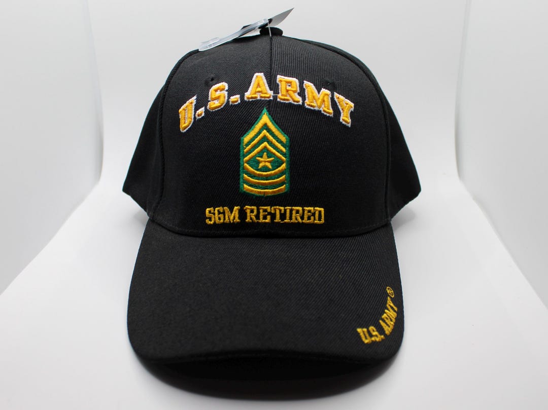 U.S Army SGM Retired Black Hat. Army Veteran Hat. Officially Licensed ...