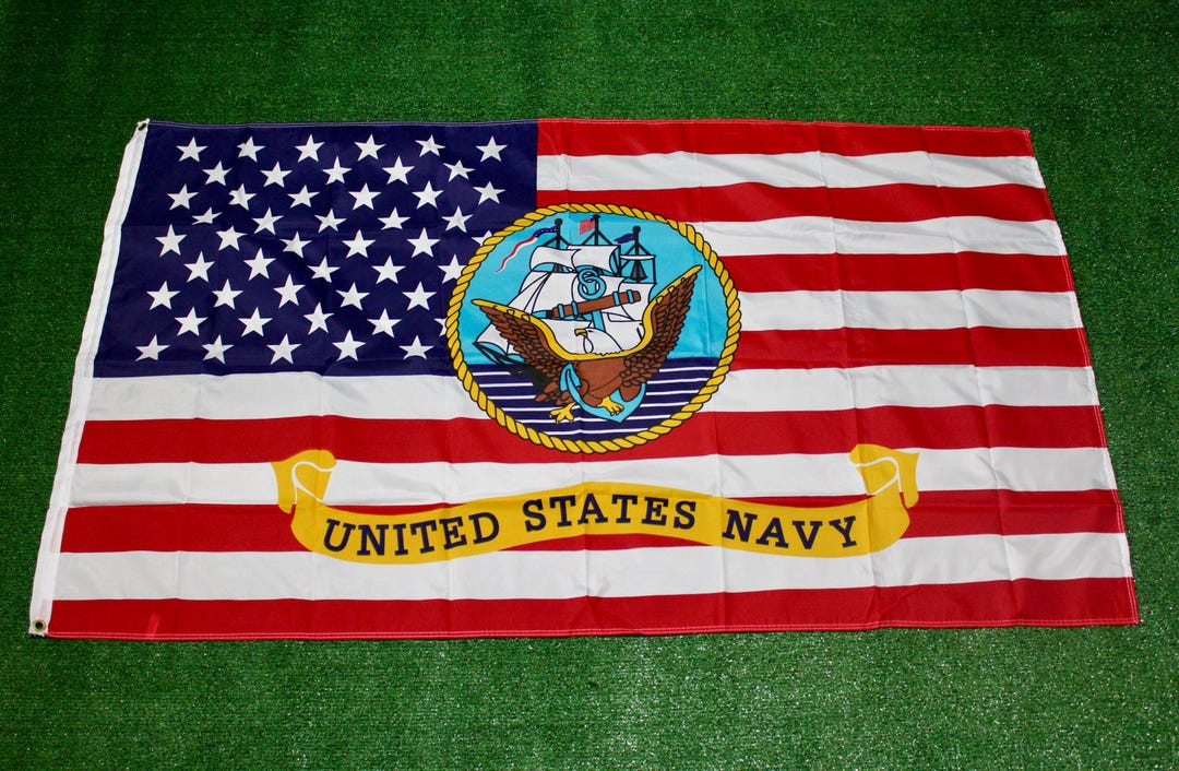Navy Flag 3x5. Proud Military Flag. U.S Navy American Flag. Officially ...