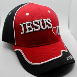 Jesus Loves You Hat. Jesus Christ Baseball Cap. Christian Red Hat ...