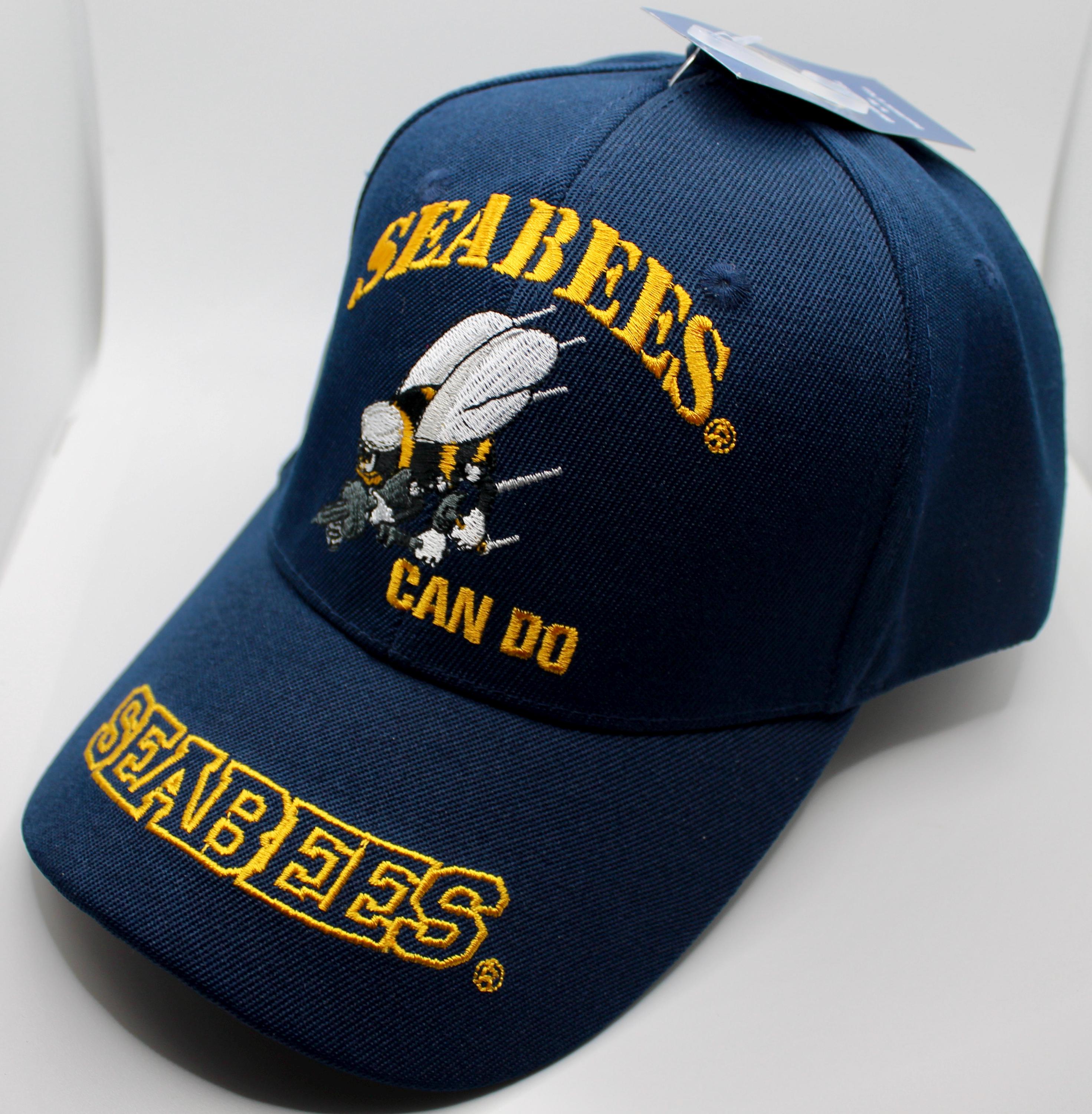 U.S. Navy Blue Hat. Seabees U.S Navy Logo Cap. Navy Baseball Hat ...