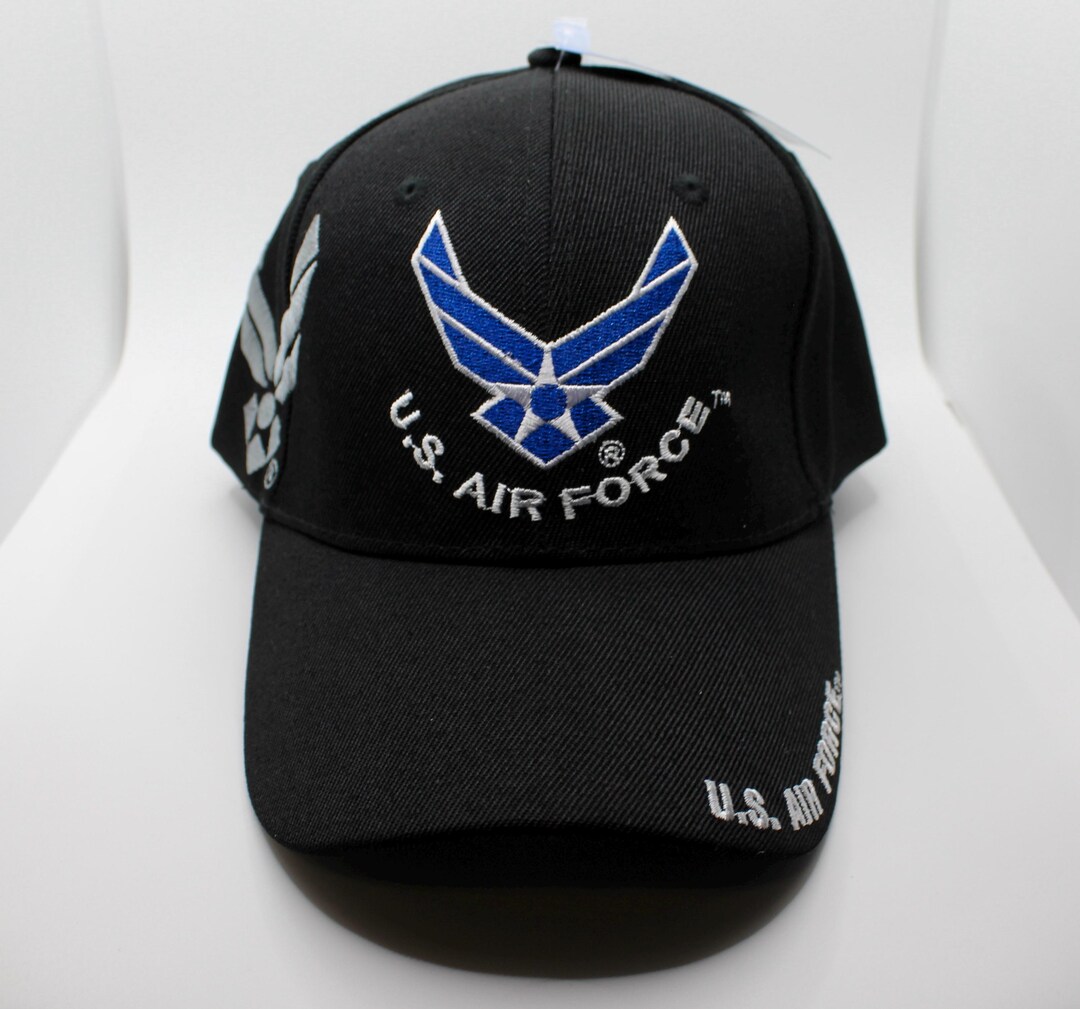 U.S. Air Force Hat. US Air Force Big Logo Cap. USAF Black Hat ...