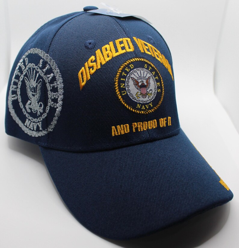 Disabled Veteran and Proud of It Navy Hat. Navy Veteran Blue Hat. Navy ...