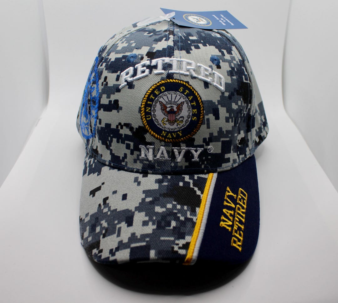 Retired Navy Camo Hat. U.S Navy Veteran Cap. US Navy Baseball Hat. US ...