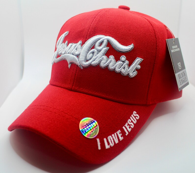 Jesus Christ Hat. I Love Jesus Baseball Cap. Christian Red Hat. Trucker ...