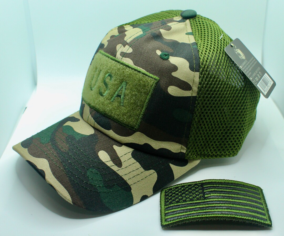 US Flag Baseball Hat. USA American Cap. American Flag Camo Hat. Mesh ...