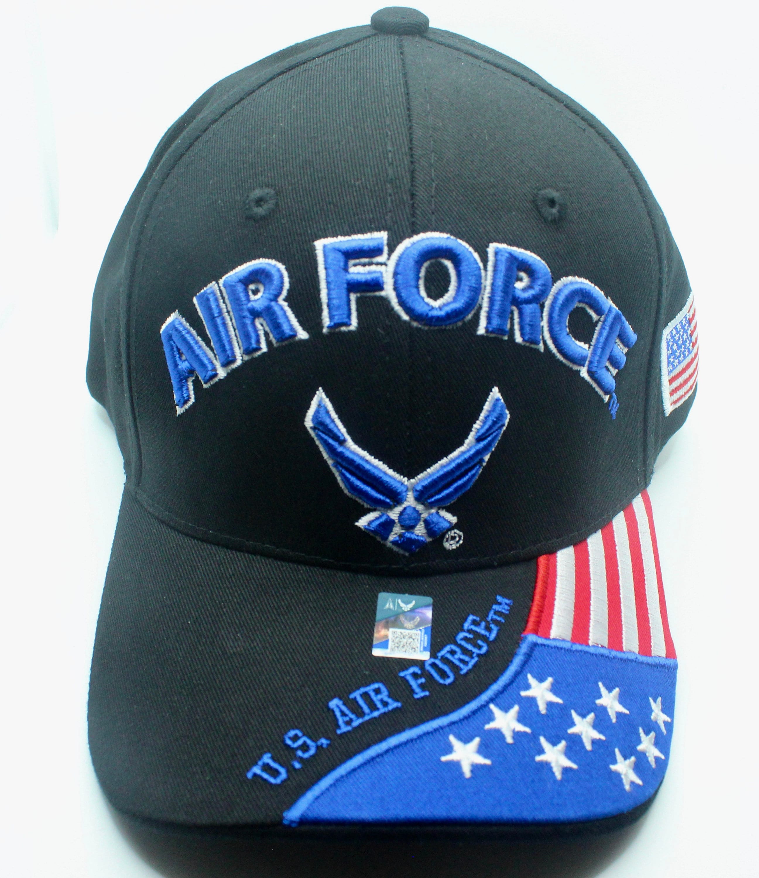 U.S Air Force Hat. Air Force Logo Cap. USAF American Flag Black Hat ...