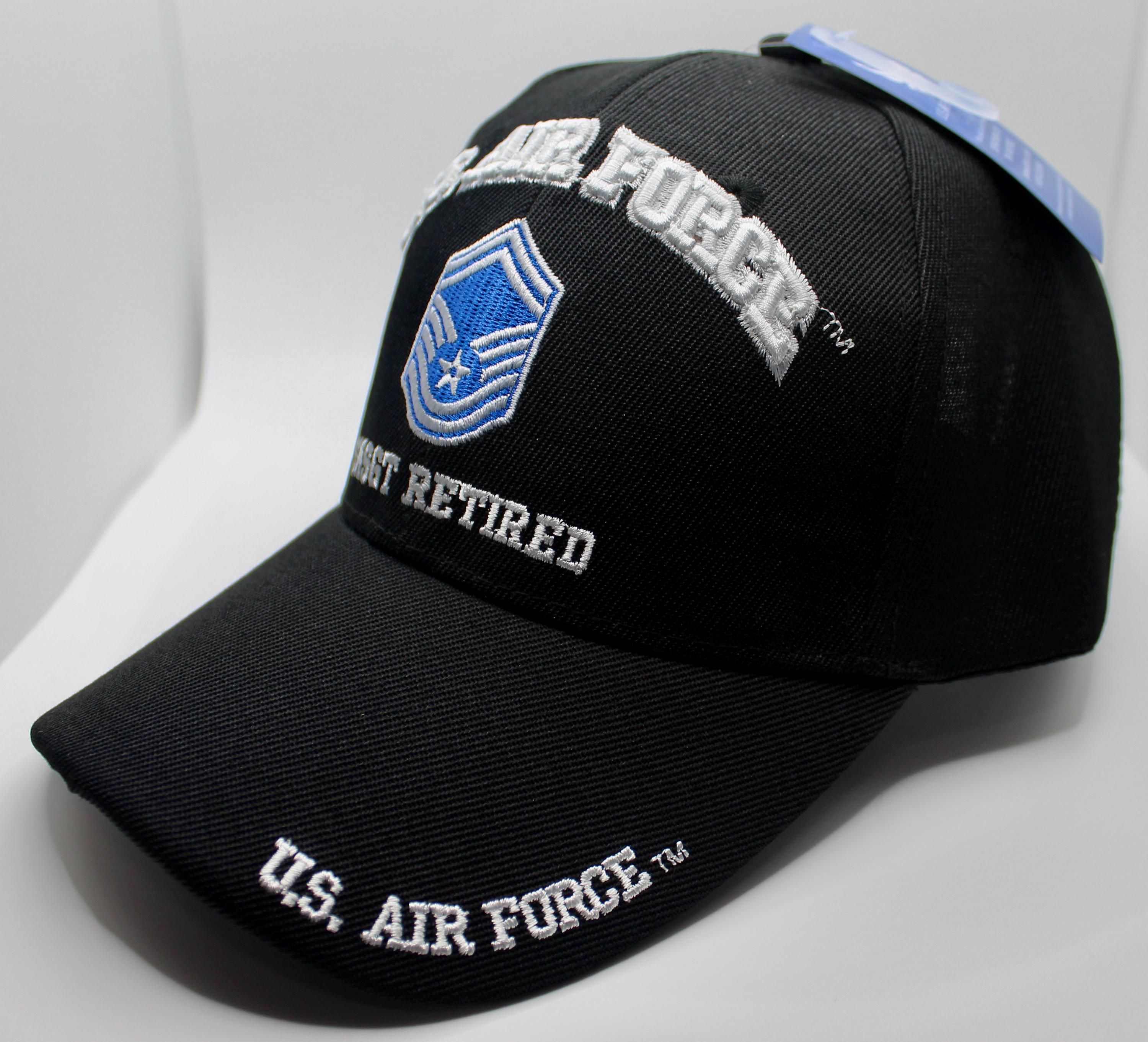 U.S Air Force SMSGT Retired Hat. Air Force Cap. Veteran USAF Black Hat ...