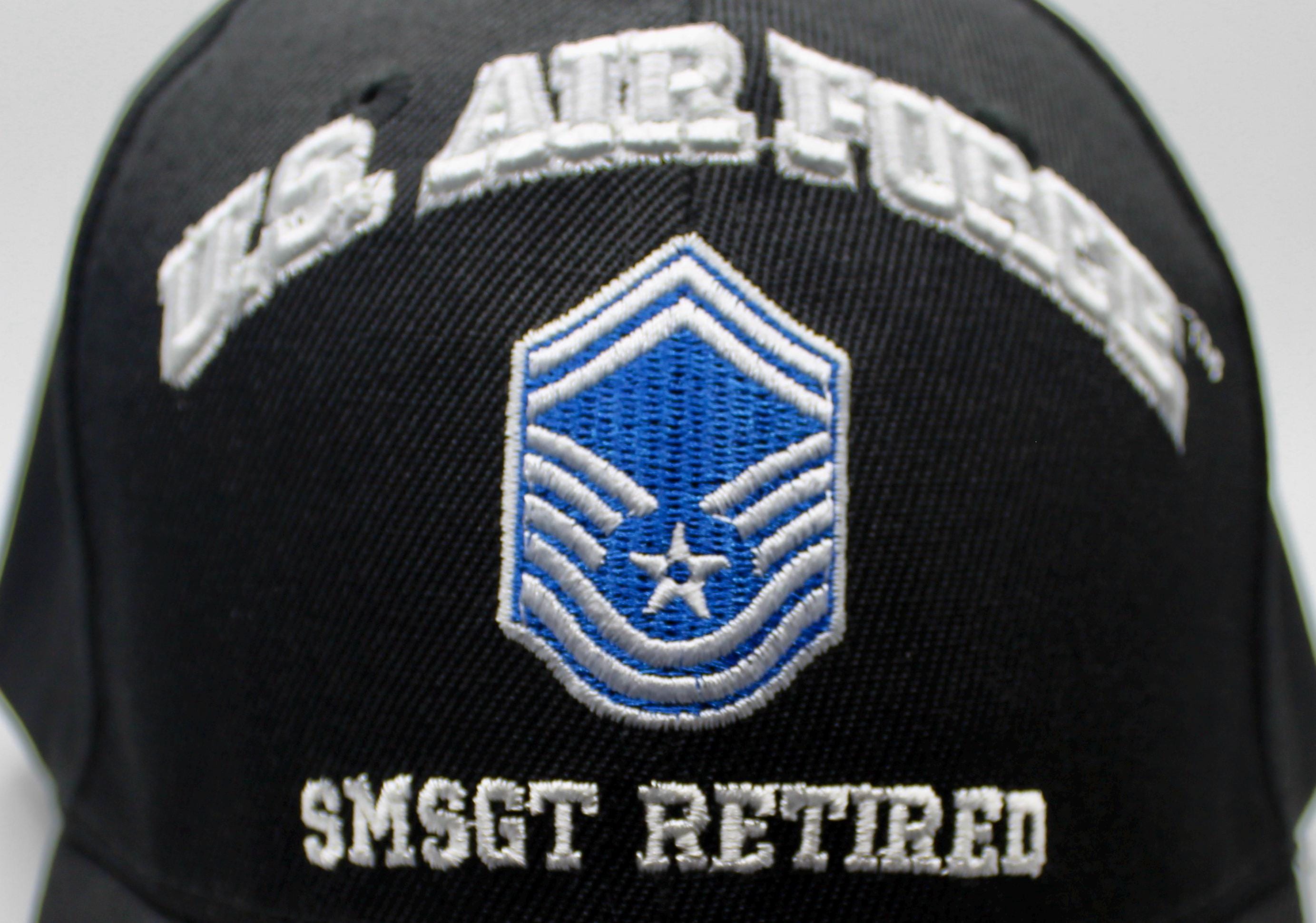 U.S Air Force SMSGT Retired Hat. Air Force Cap. Veteran USAF Black Hat ...