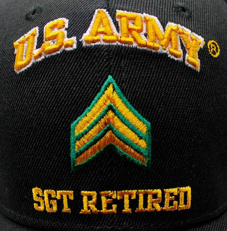 U.S Army SGT Retired Black Hat. Army Veteran Hat. Officially Licensed ...
