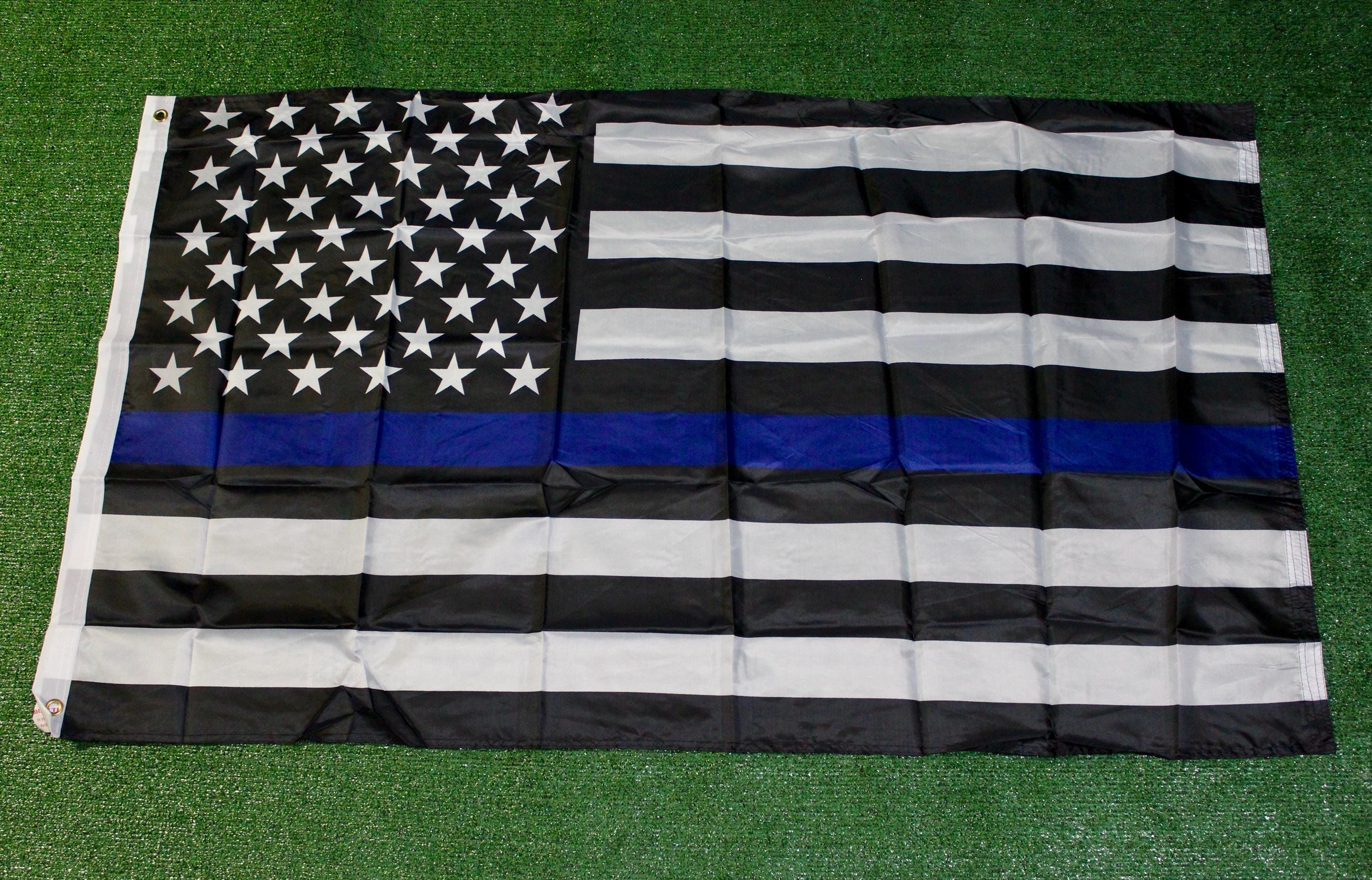 USA Flag 3x5. High-quality. Thin Blue Line USA Flag. Durable Flag ...