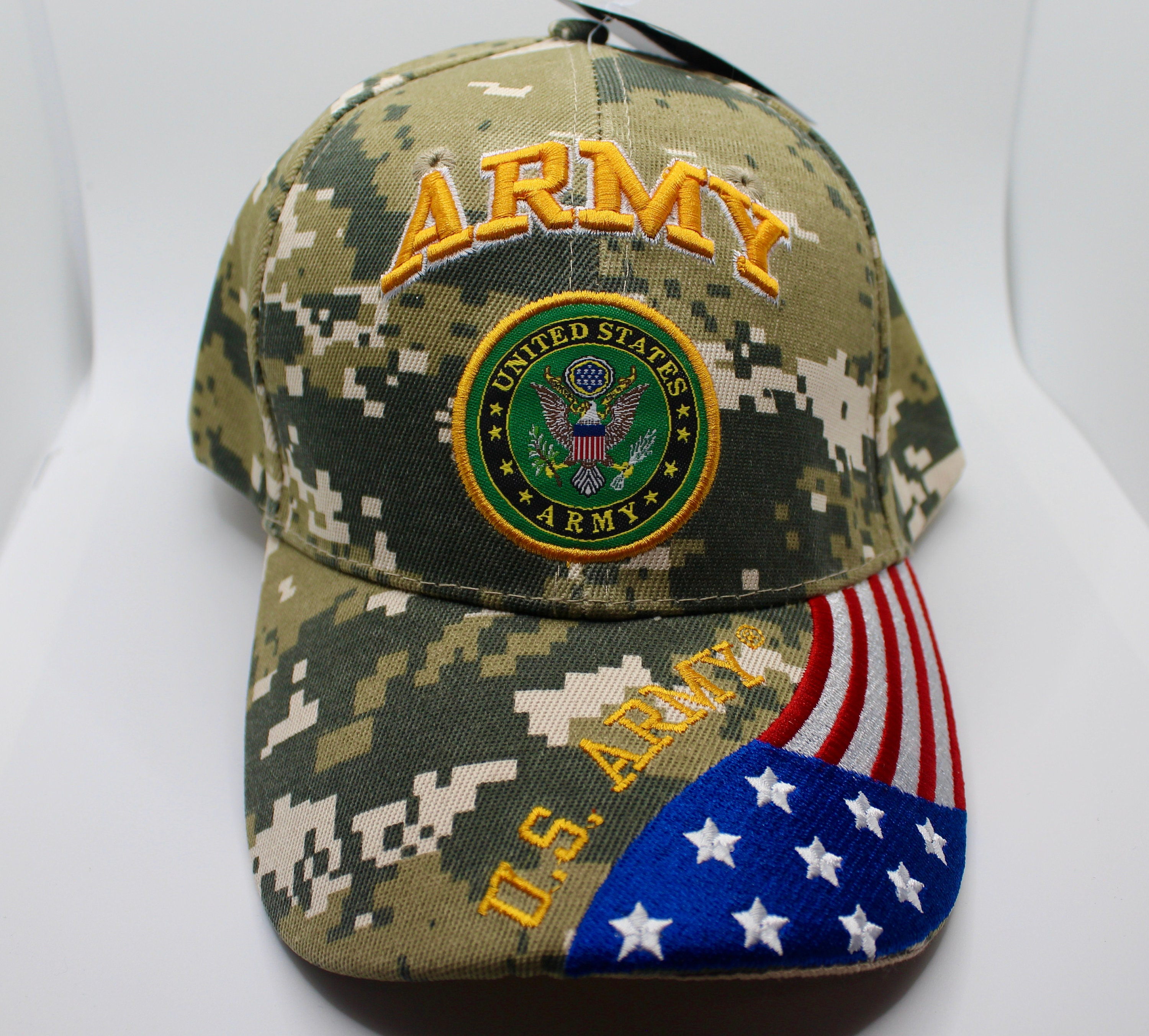U.S. Army Hat. Army Logo Hat. US Army American Flag Camo Hat. Military ...