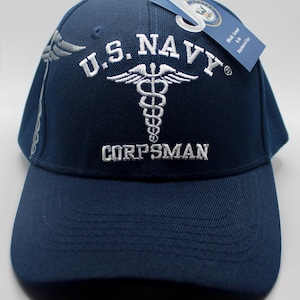 U.S. Navy Blue Hat. US Navy Corpsman Cap. Navy Baseball Hat. Military ...