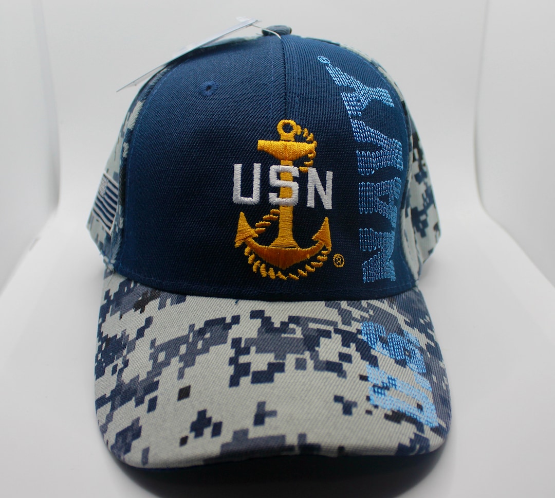 USN Anchor Hat. U.S. Navy Blue/camo Cap. Anchor US Navy Baseball Hat ...