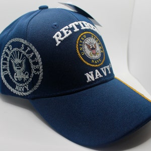Retired Navy Hat. Veteran Navy Cap. Big Navy Logo Baseball Hat ...