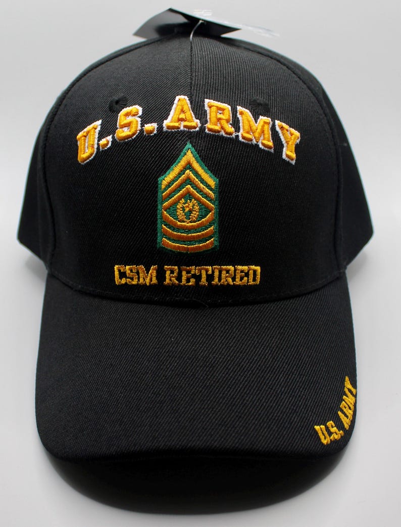 U.S Army CSM Retired Black Hat. Army Veteran Hat. Officially Licensed ...