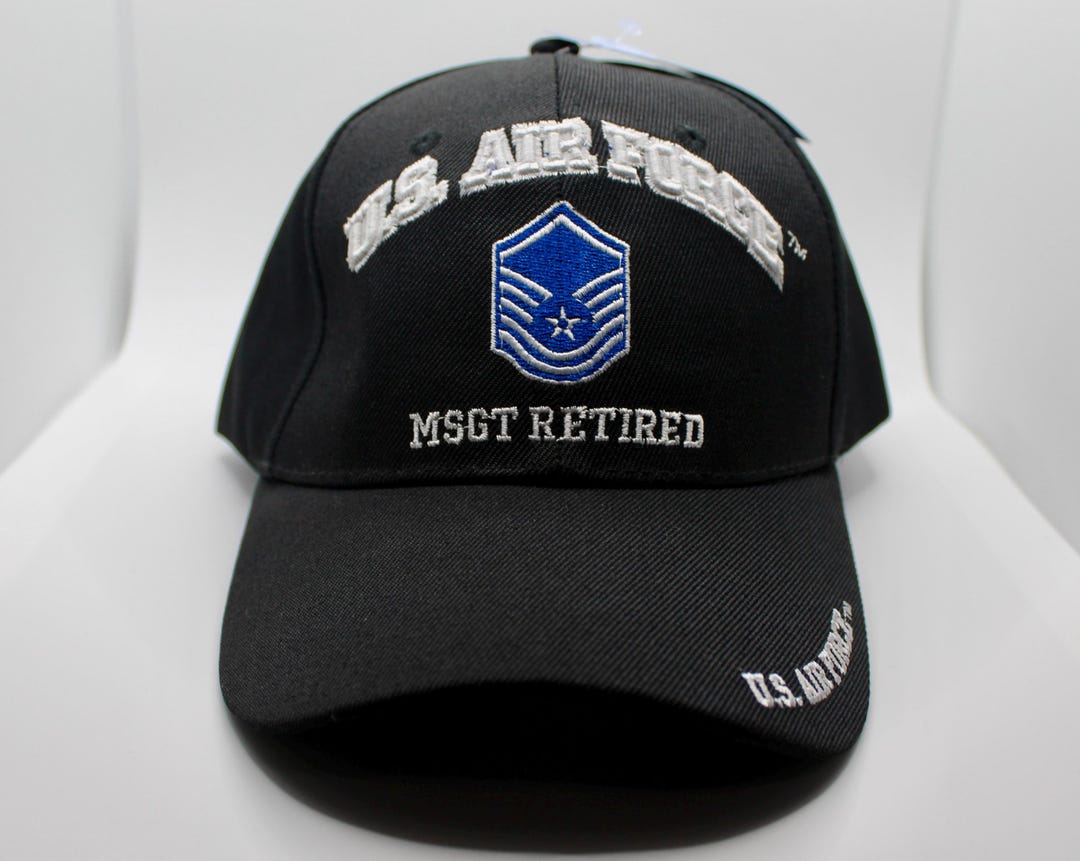 U.S Air Force MSGT Retired Hat. Air Force Cap. Veteran USAF Black Hat ...