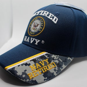 Retired Navy Hat. Veteran Navy Cap. Big Navy Logo Baseball Hat ...