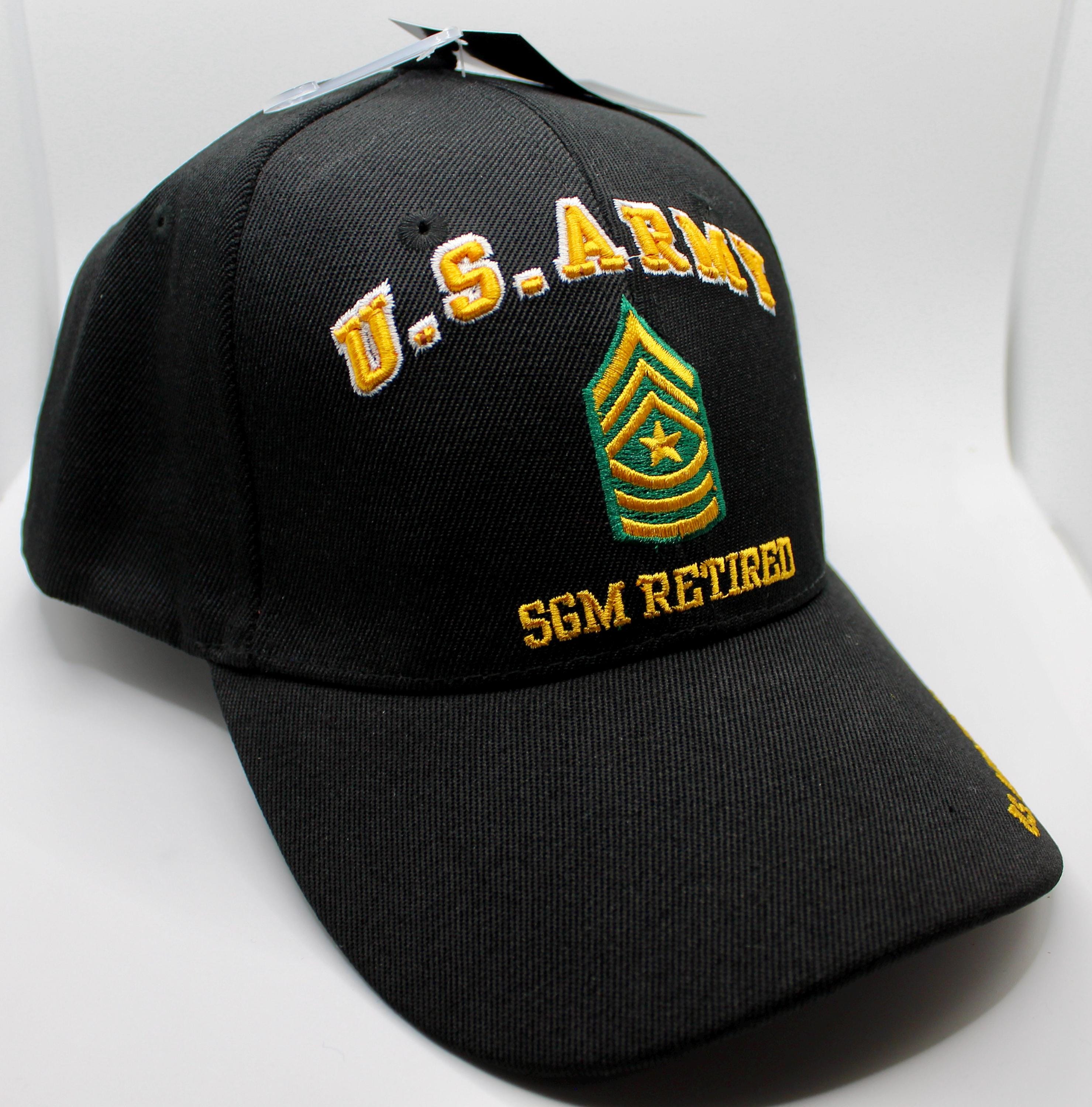 U.S Army SGM Retired Black Hat. Army Veteran Hat. Officially Licensed ...