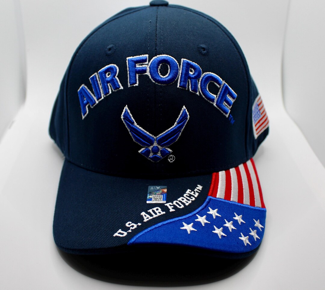 U.S Air Force Hat. U.S Air Force Logo Cap. USAF With American Flag Blue ...