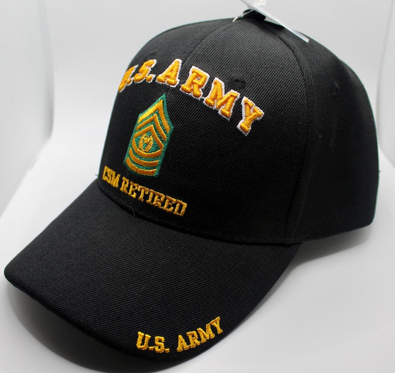 U.S Army CSM Retired Black Hat. Army Veteran Hat. Officially Licensed ...