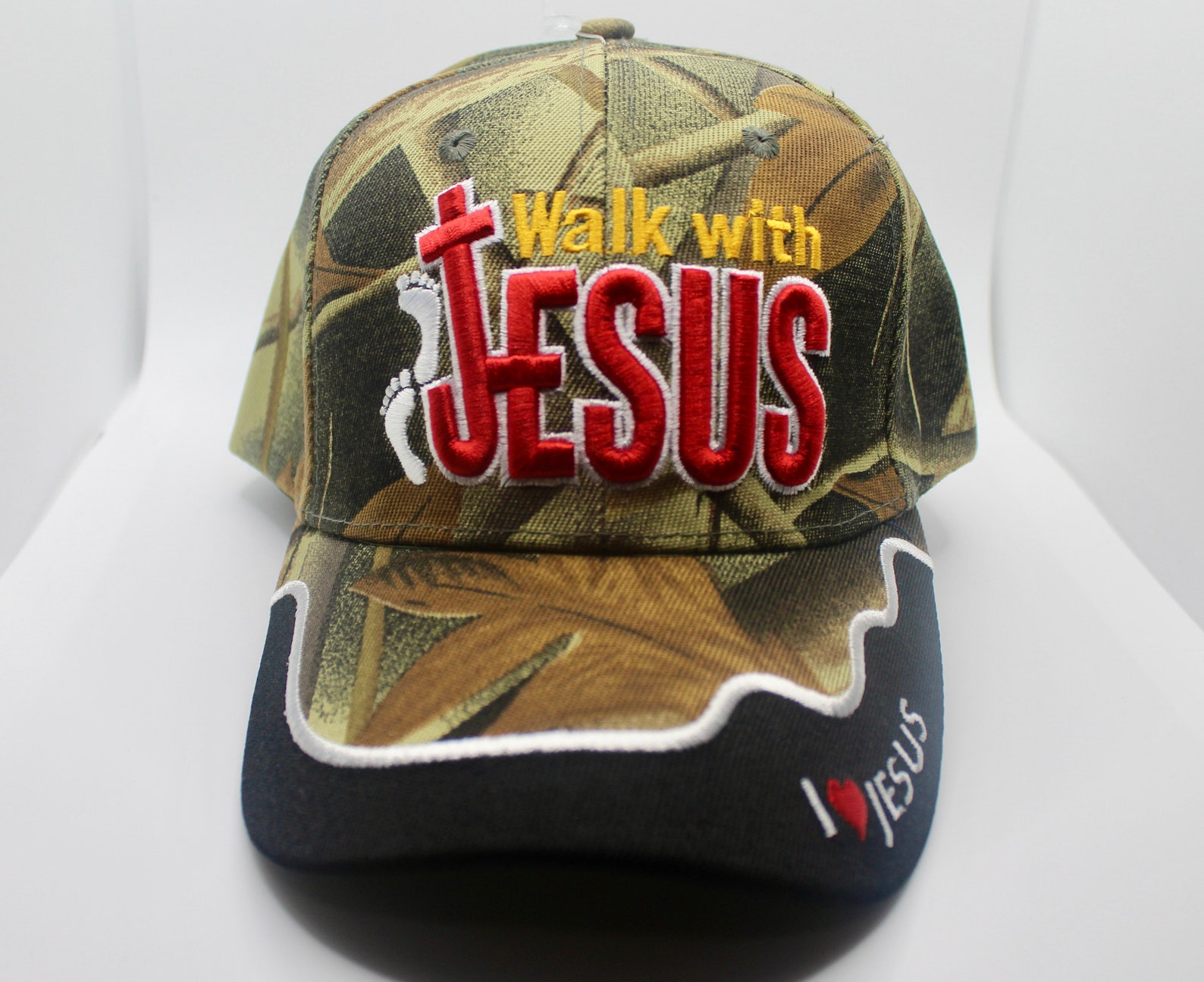 Walk With Jesus Hat. Jesus Christ Baseball Cap. Christian Camo Hat ...