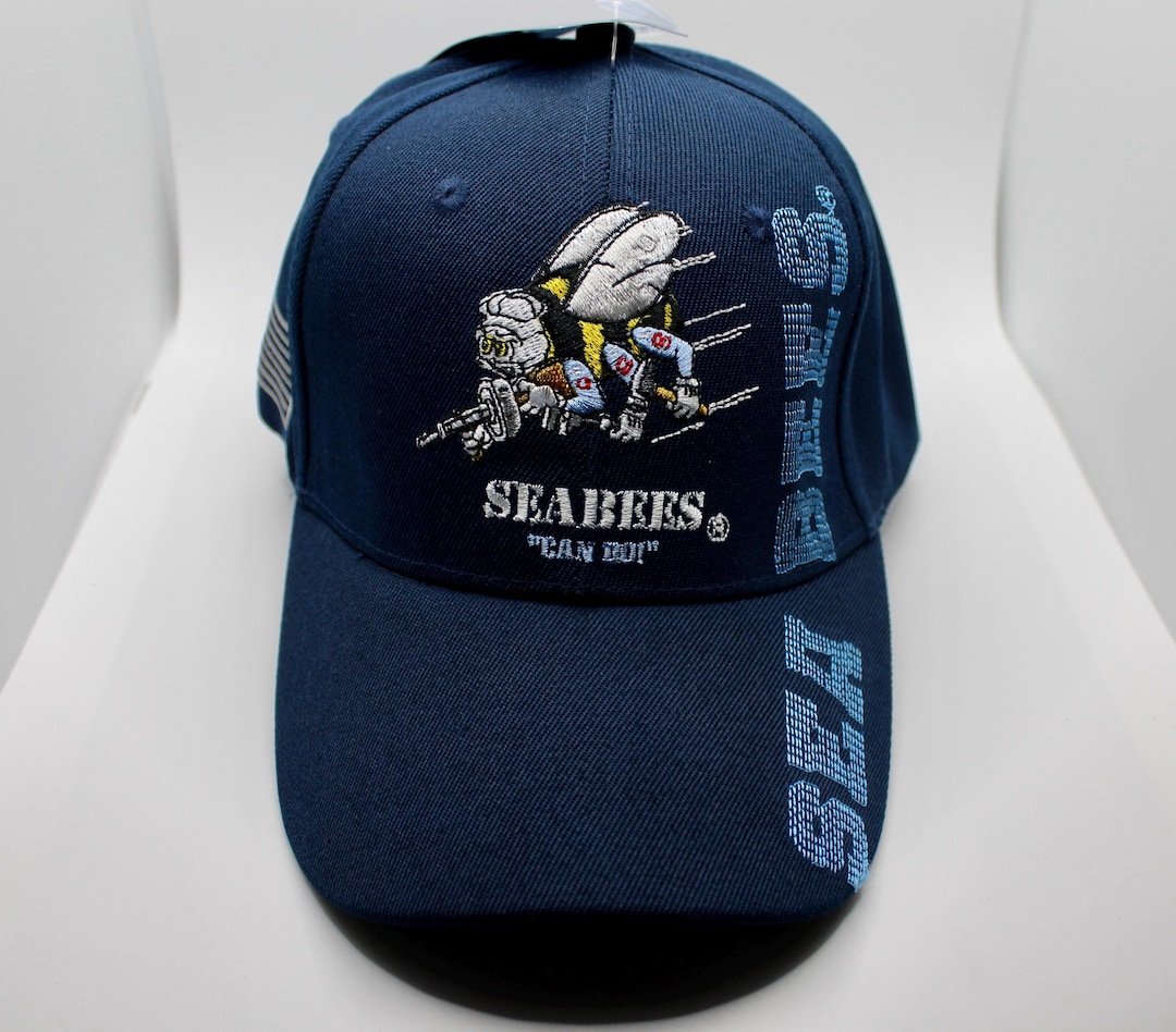 U.S. Navy Blue Hat. Seabees Can Do U.S Navy Logo Cap. Navy Baseball Hat ...
