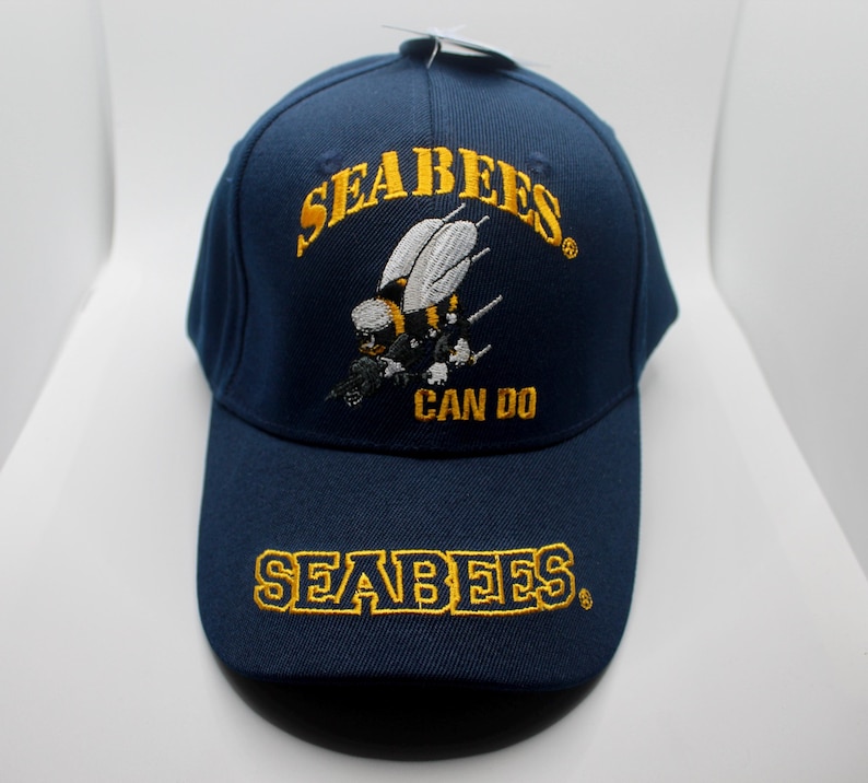 U.S. Navy Blue Hat. Seabees U.S Navy Logo Cap. Navy Baseball Hat ...