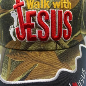 Walk With Jesus Hat. Jesus Christ Baseball Cap. Christian Camo Hat ...