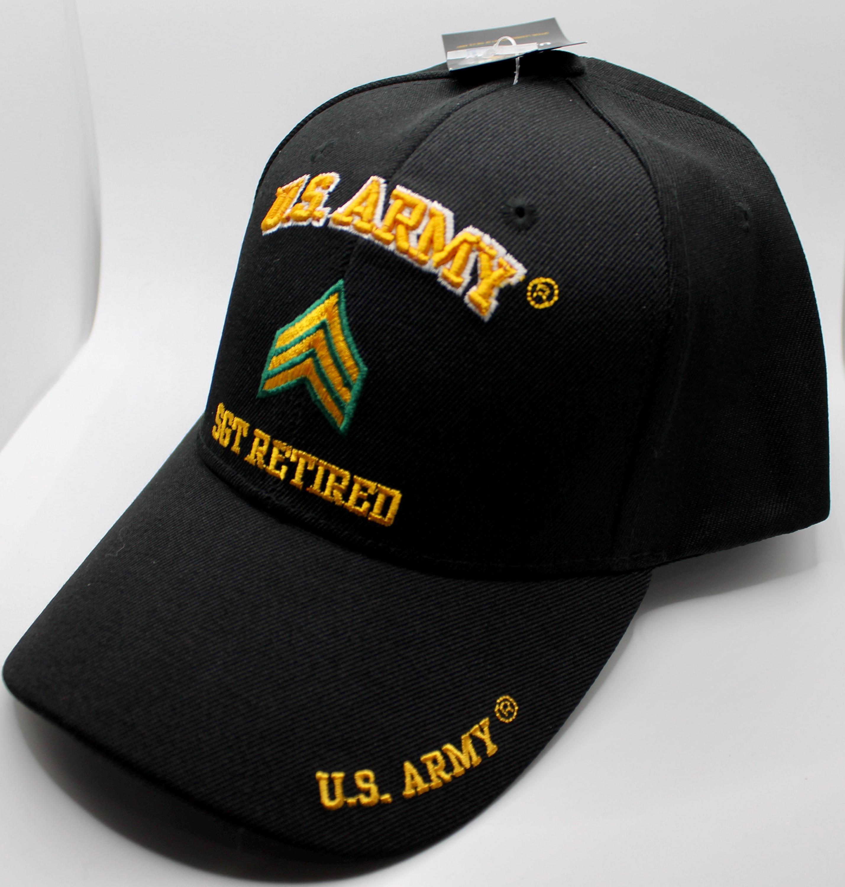 U.S Army SGT Retired Black Hat. Army Veteran Hat. Officially Licensed ...