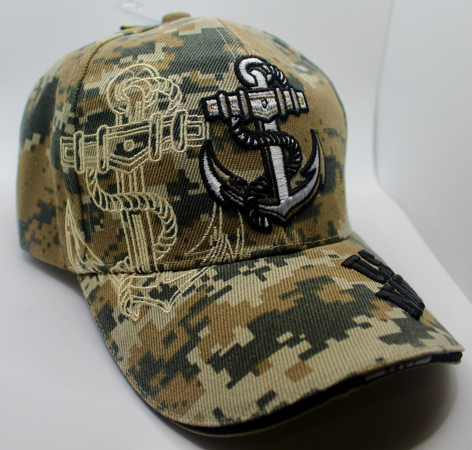 U.S Navy Anchor Hat. U.S. Navy Camo Cap. Anchor US Navy Baseball Hat ...