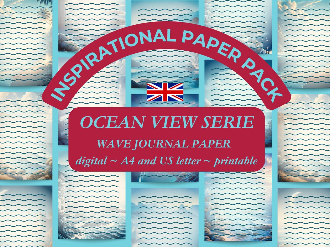 INSPIRATIONAL Paper Pack. Wave Journal Paper, 12 Designs, Printable ...